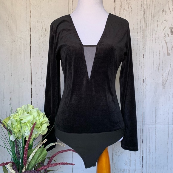 BCBGeneration | Tops | Nwt Bcbg Black Velet Mesh Bodysuit Small | Poshmark